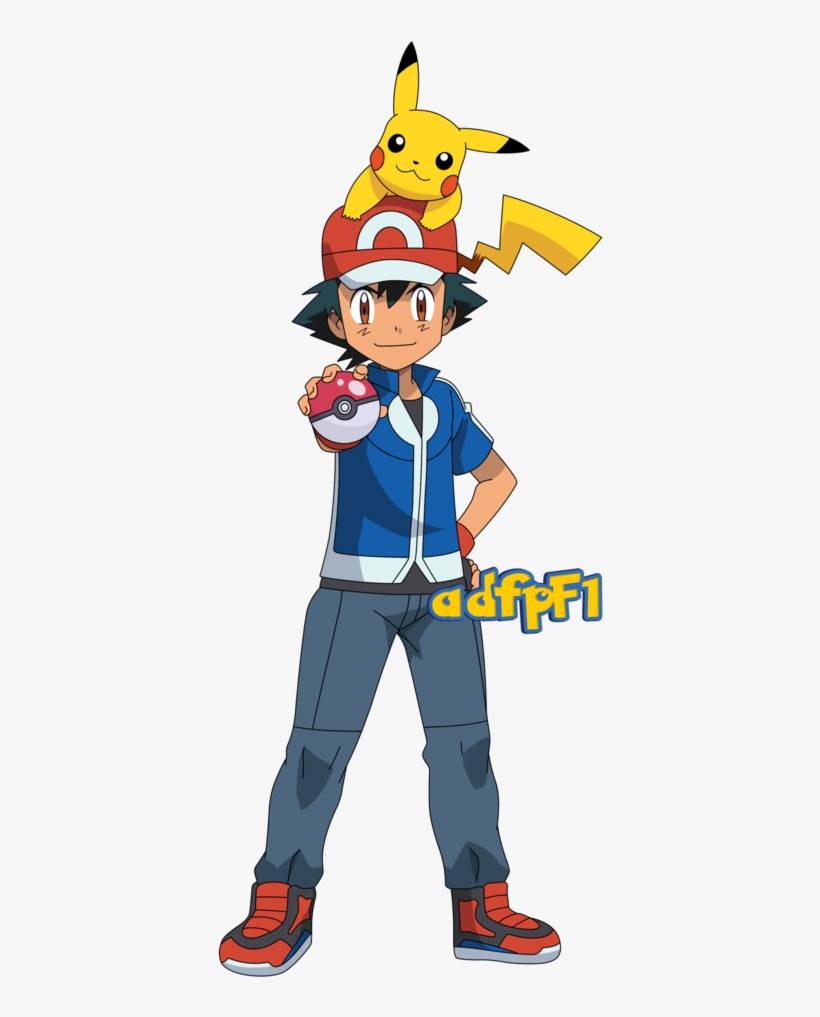 Ash Y Pikachu (03) By Adfpf1 - Ash Xy Transparent PNG - 400x950 - Free ...