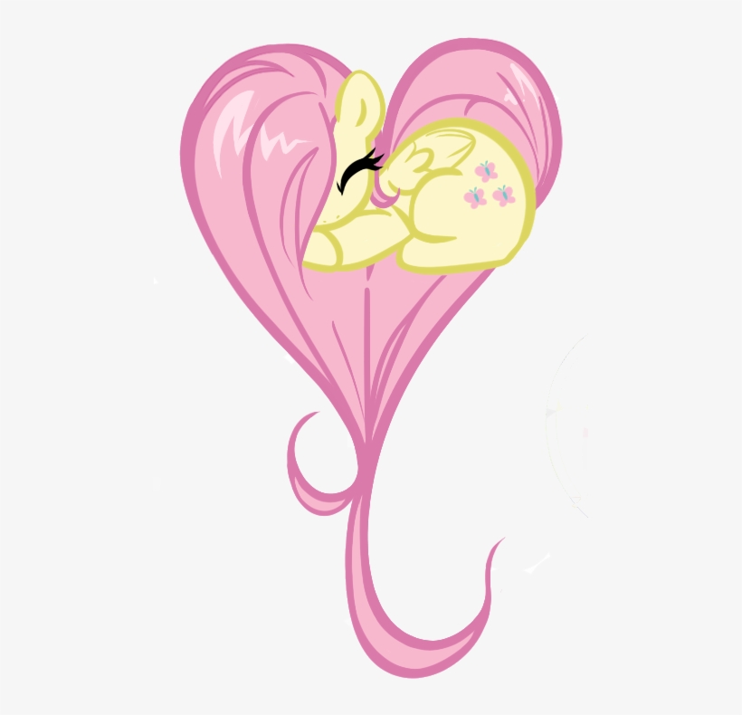 Fluttershy Heart Heart Pony Vector - Mlp Fluttershy Heart Transparent ...