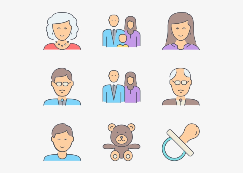 Family 20 Icons - Vector Icons Family Color Transparent PNG - 600x564 ...