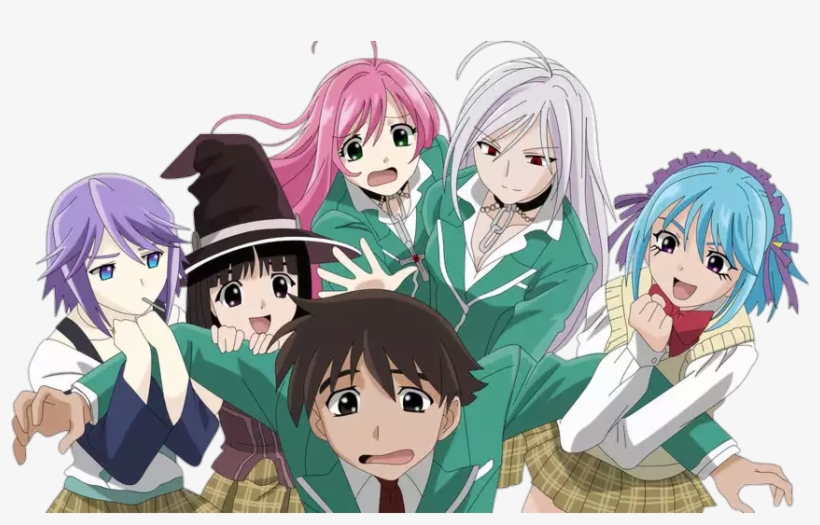 Rosario Vampire Hug Attack - Anime Rosario X Vampire Transparent PNG ...