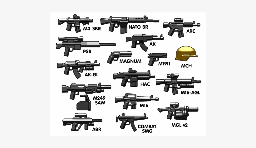 Brickarms Modern Combat V6 Assault Weapons Pack Transparent PNG ...