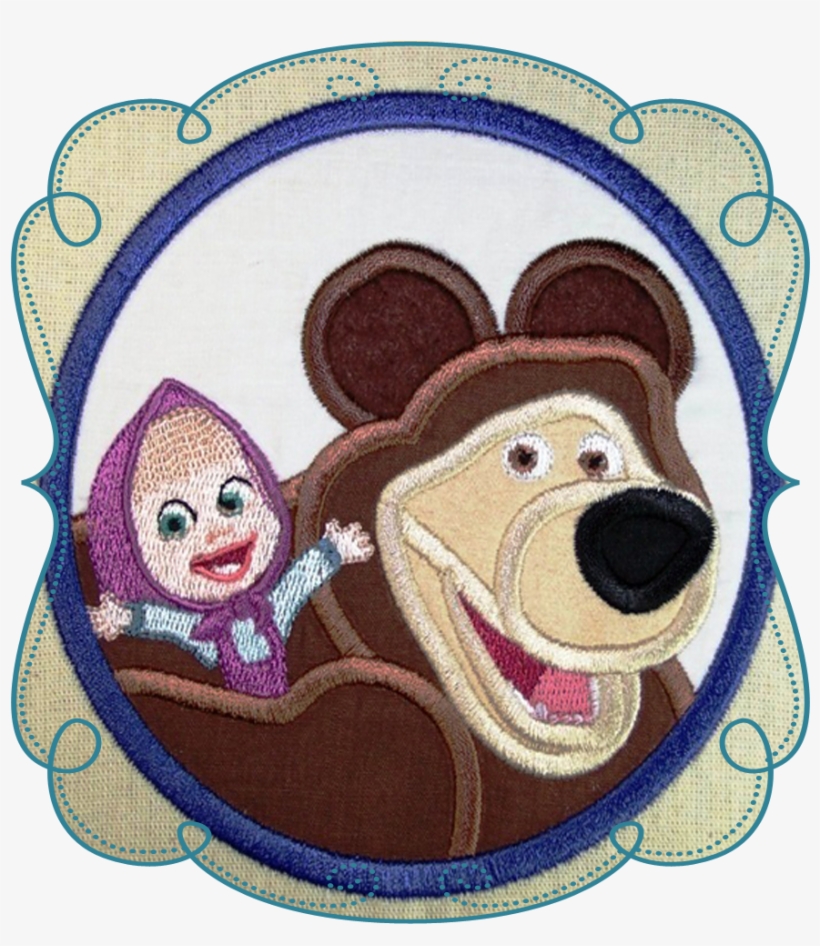 Marsha And Bear - Masha And The Bear Embroidery Transparent PNG ...