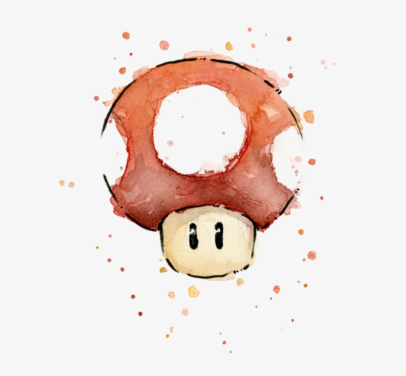 Bleed Area May Not Be Visible - Mario Toad Watercolor Transparent PNG ...