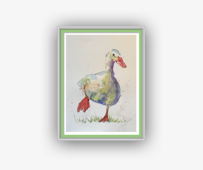 A Charming Watercolour Of This Cute Duck Caught Waddling - Watercolor ...