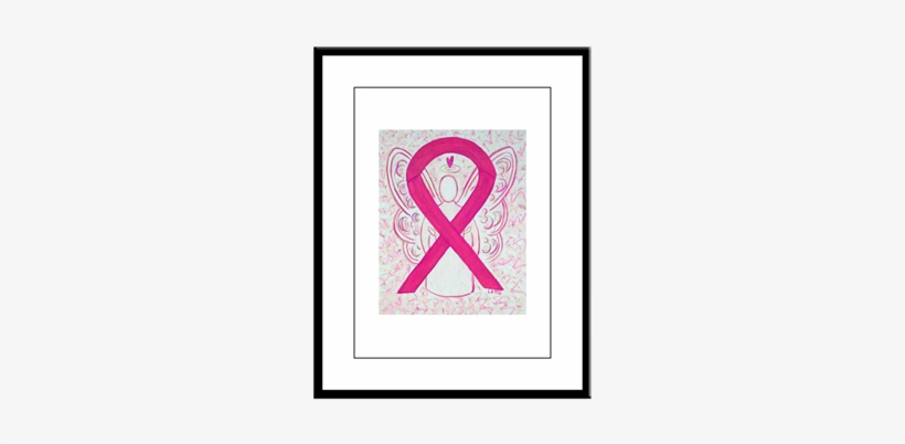 Hot Pink Awareness Ribbon Large Framed Print - Hot Pink Awareness ...
