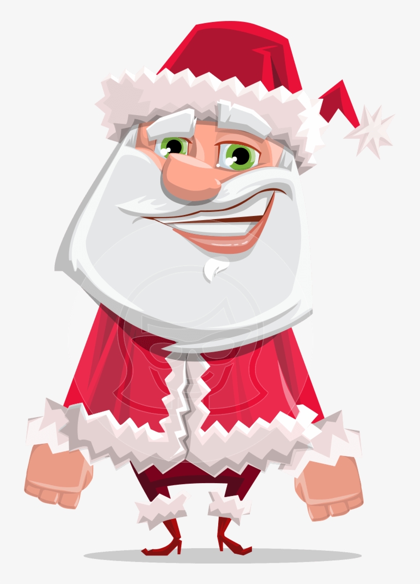 Clipart Freeuse Library Smiling Santa Character Jolly - Christmas Day ...