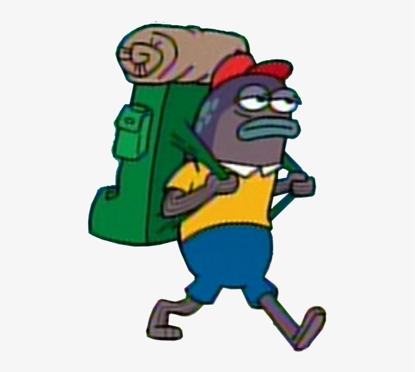 Camper - Spongebob Camping Fish On Fire Transparent PNG - 531x686 ...