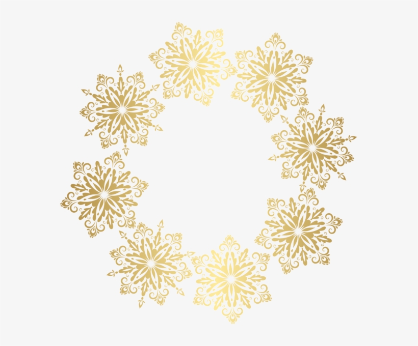 Gold Snowflakes Border Transparent Image - Pattern Transparent PNG ...