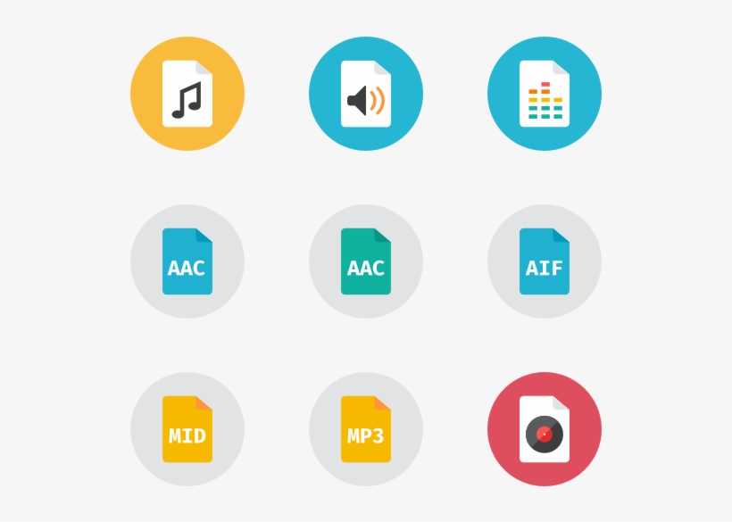 Audio Files 10 Icons - Audio File Format Icons Transparent PNG ...