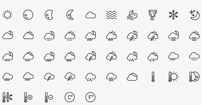Icon Weather - Icon Outline Transparent PNG - 1824x864 - Free Download ...