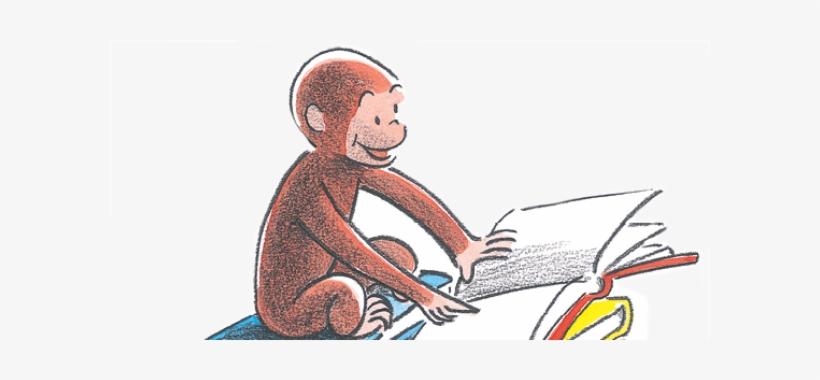 Download Curious George Reading A Book - HD Transparent PNG - NicePNG.com