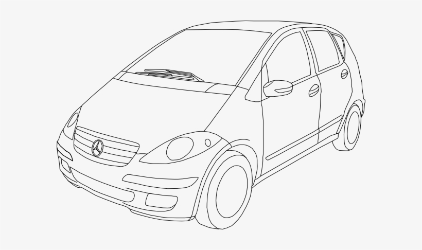 Free Vector Mercedes Benz Class A Outline Clip Art - Outline Of Road ...