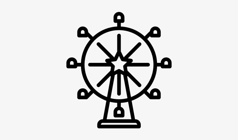 Ferris Wheel Vector - Simple Ship Wheel Tattoo Transparent PNG ...
