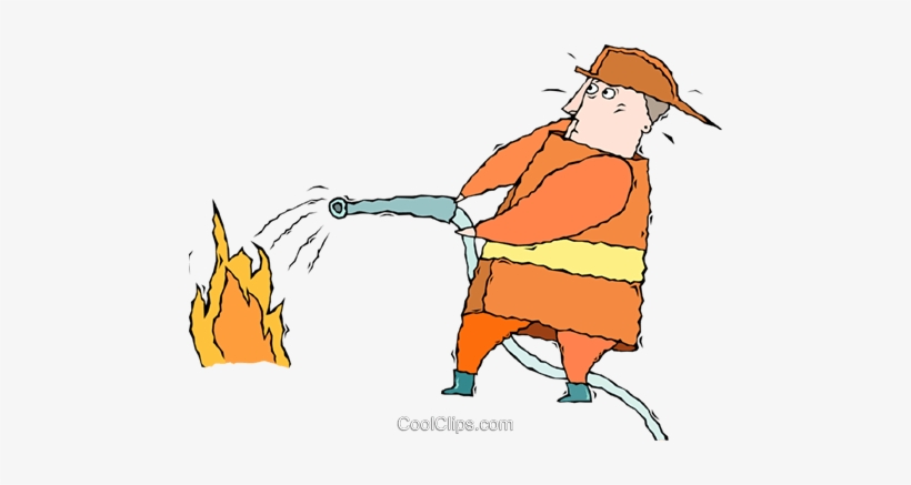 Fireman Putting Out Fire Clipart Drawing