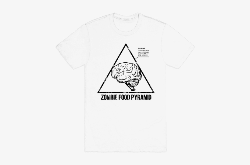 Download Zombie Food Pyramid Mens T-shirt - T Shirt Writing Design - HD ...