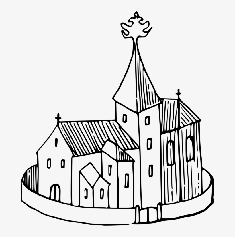 Christian Church Drawing Building Architecture - Sketsa Gambar Tempat ...