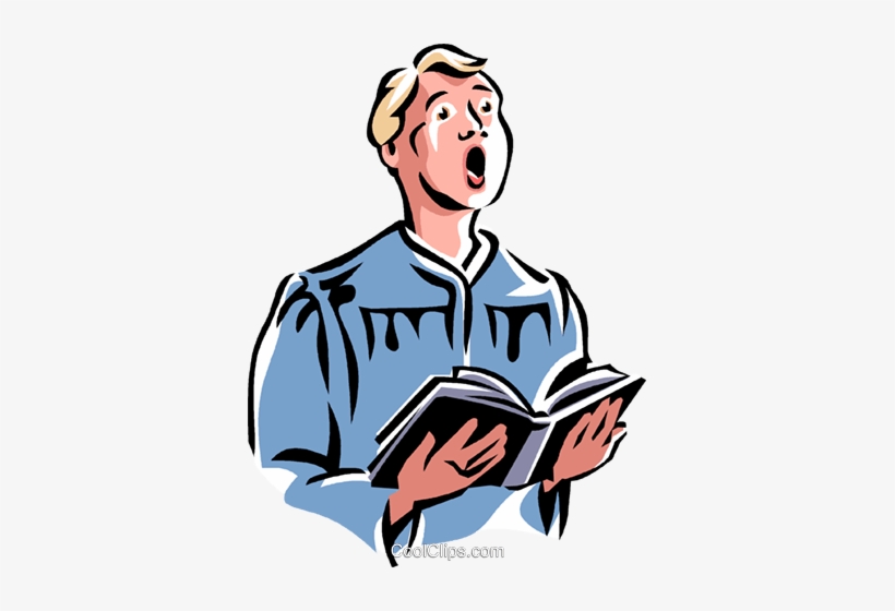 Choir Boy Royalty Free Vector Clip Art Illustration - Boy Singing In ...