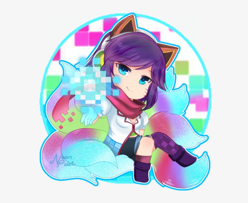 Arcade Ahri By Neon-pulze - Arcade Ahri Chibi Png Transparent PNG ...