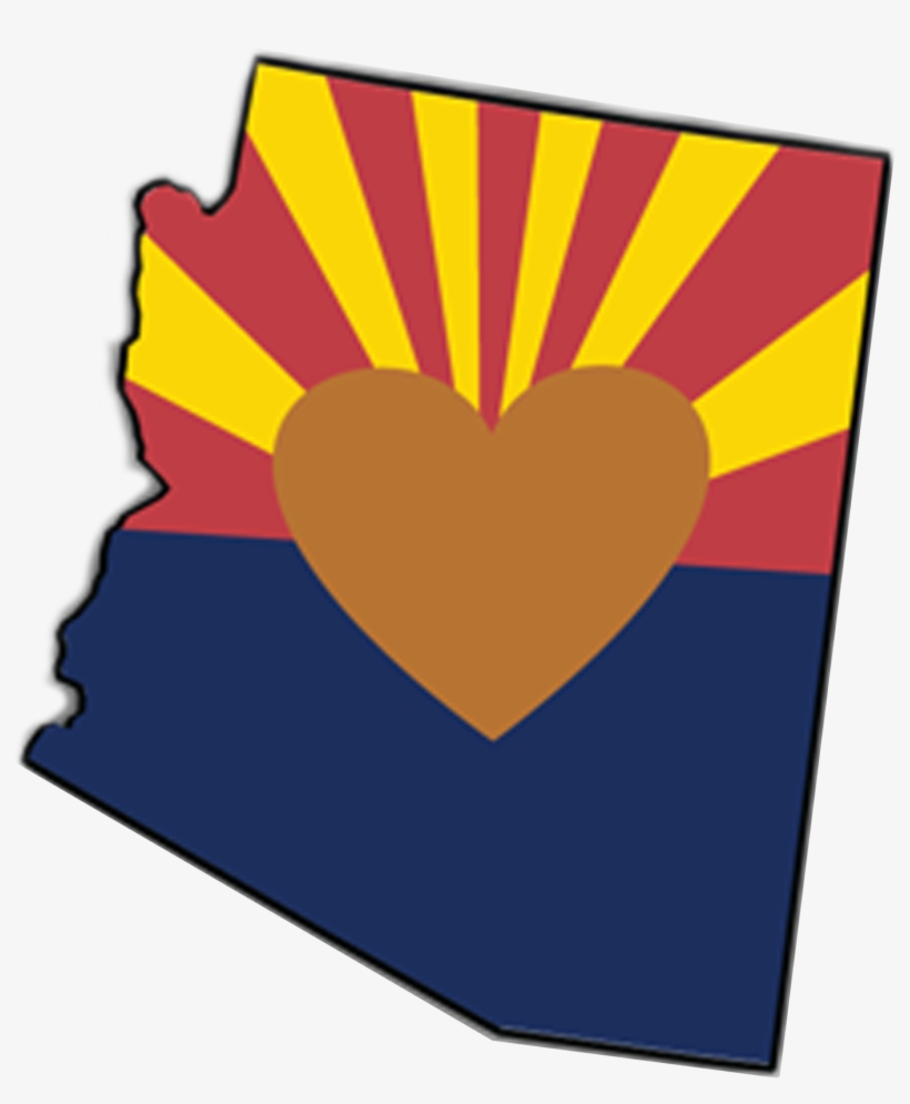 Arizona Love Sticker - Arizona State Flag Heart Transparent PNG ...