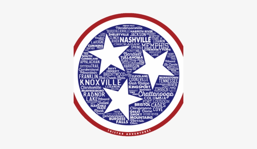 Tennessee Destination Decal - Tn Flag Circle Transparent PNG - 350x435 ...
