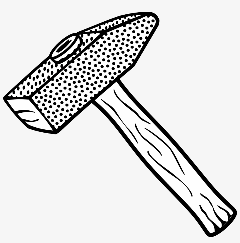 Clipart - Hammer Line Art Transparent PNG - 2400x2318 - Free Download ...