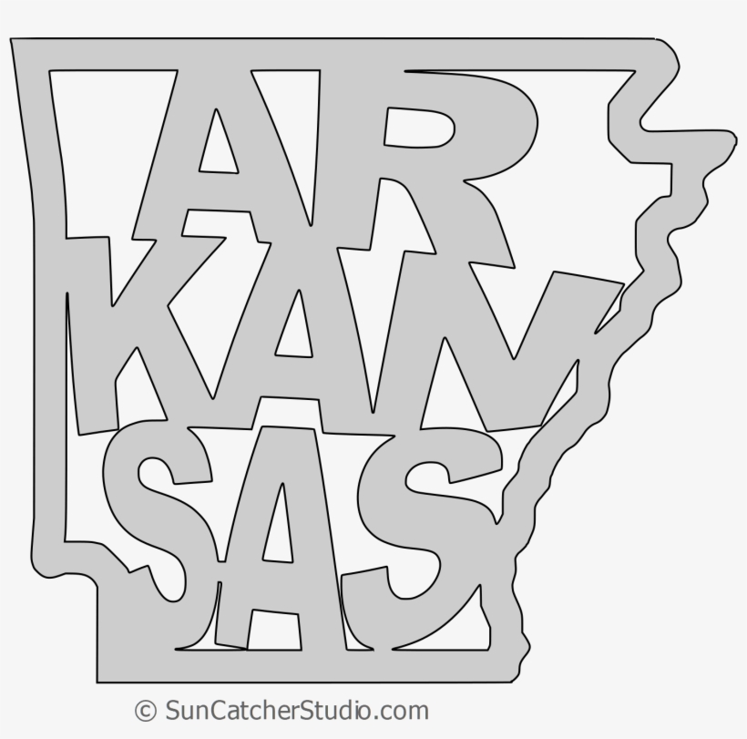Arkansas Map Shape Text, Outline Scalable Vector Graphic - Scalable ...