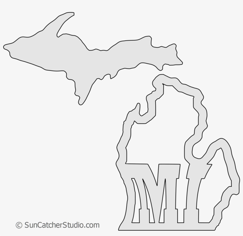 Michigan Map Shape Text, Outline Scalable Vector Graphic - Car Decal ...