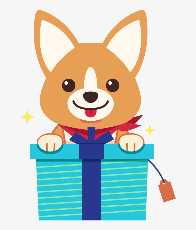Corgi With A Gift - Cartoon Corgi Png Transparent PNG - 1000x1000 ...