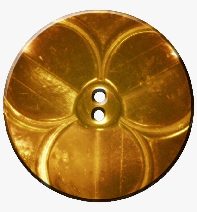 Trefoil Button, Gold - Gold Buttons Transparent Background Transparent ...