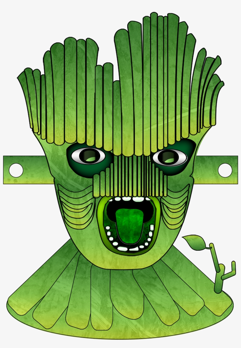 Groot Face Mask Cut Out And Colour - Groot Face Mask Transparent PNG ...