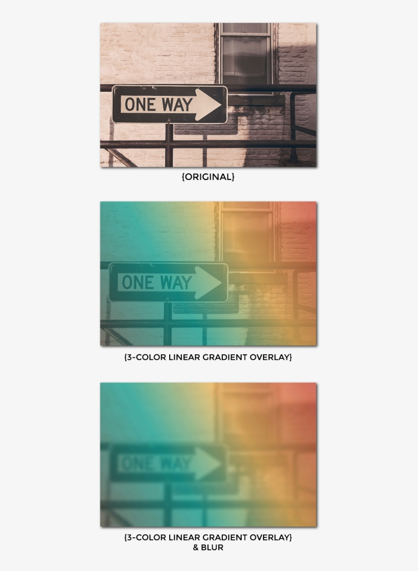 3-color Linear Gradient Overlay And Blur - One Way Sign Transparent PNG ...