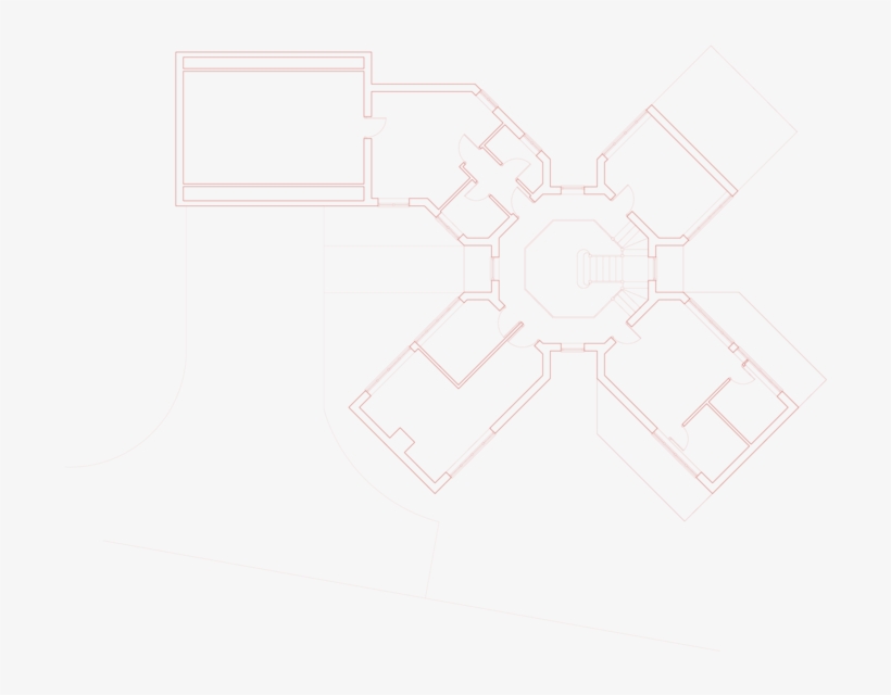 Winged Octagon House - Technical Drawing Transparent PNG - 1000x707 ...