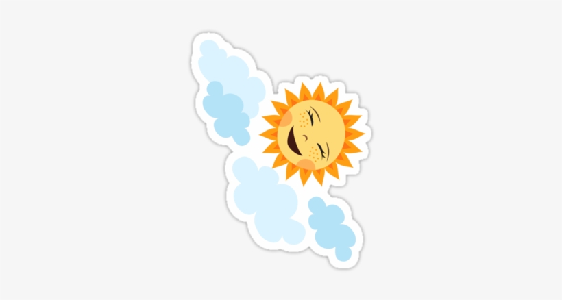 Cute Sticker Featuring A Cute, Laughing Cartoon Sun - Thank You From ...