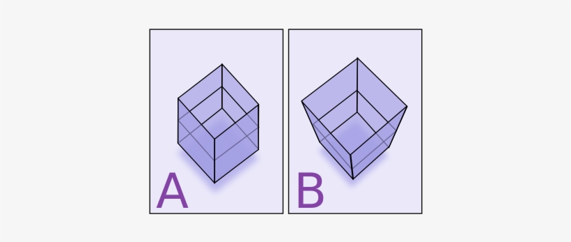 Two Different Projections Of A Stack Of Two Cubes, - Foreshortening ...