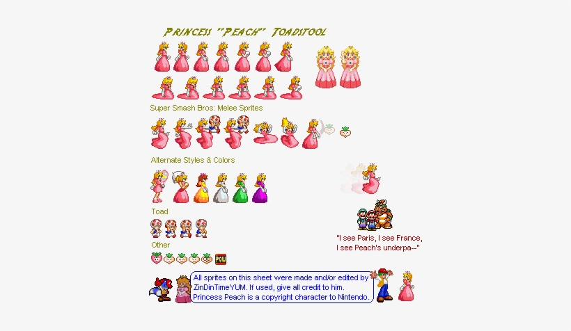Download Peach Sprite Png Clipart Royalty Free - Super Smash Bros 64 ...