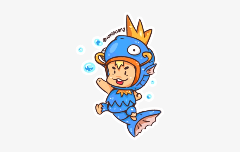 Blue Magikarp Kid / Magrimp - Magikarp Transparent PNG - 303x439 - Free ...