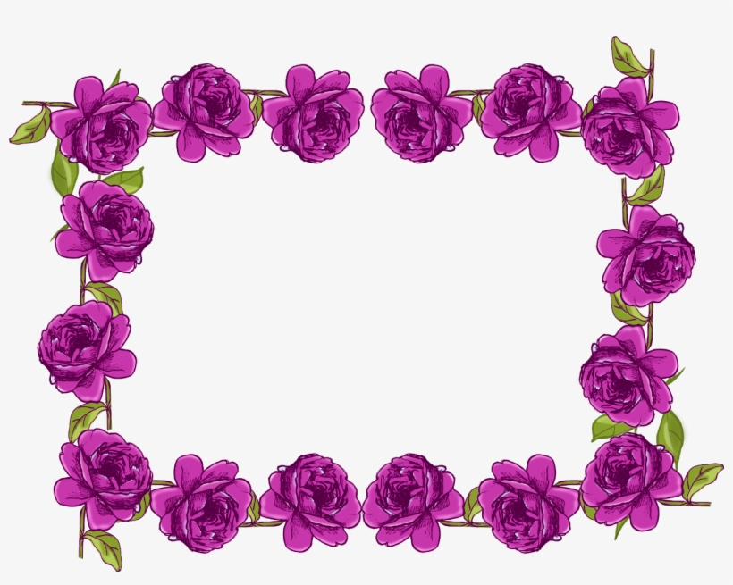 Purple Rose Clipart Vector - Purple Rose Frame Png Transparent PNG ...