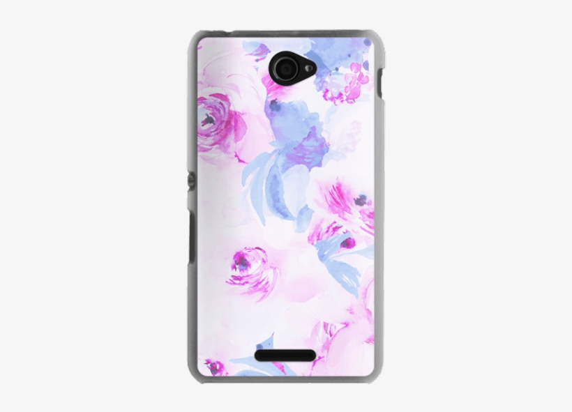 Bright Purple Pastel Watercolor Flowers - Mobile Phone Case Transparent ...