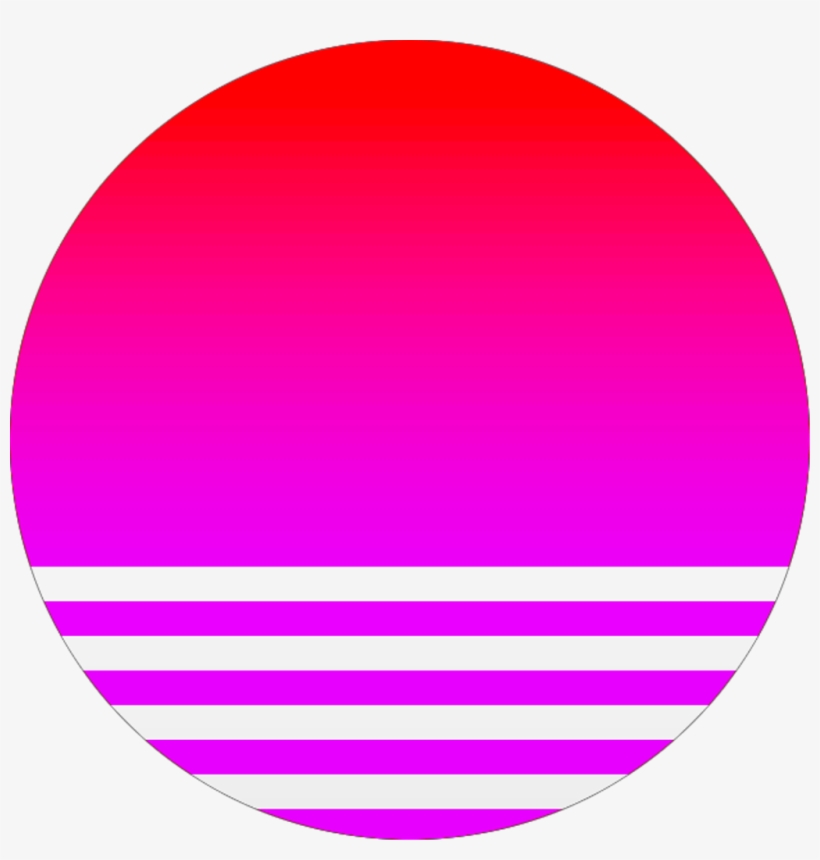 Download Ftestickers Vaporwave Circle Sun Geometric Planet - Vaporwave ...