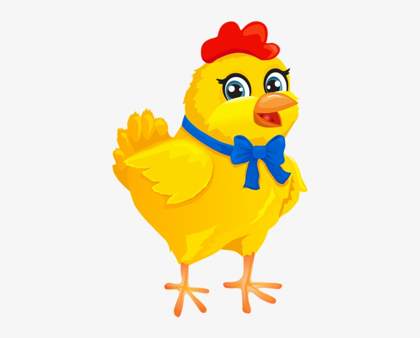 Easter Chicken With Bow Transparent Png Clip Art Image - Easter Chicken ...