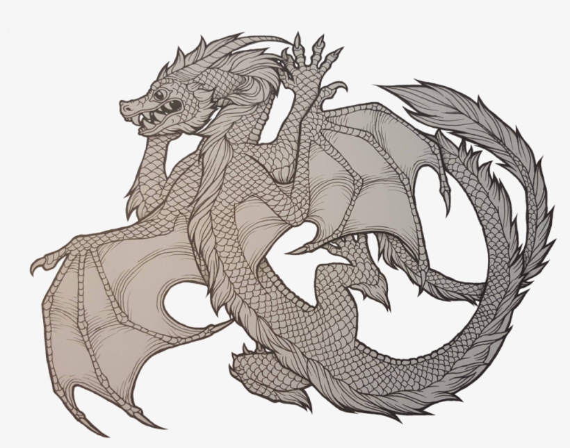 Download Ancient Drawing Dragon - Asian Dragon With Wings - HD ...