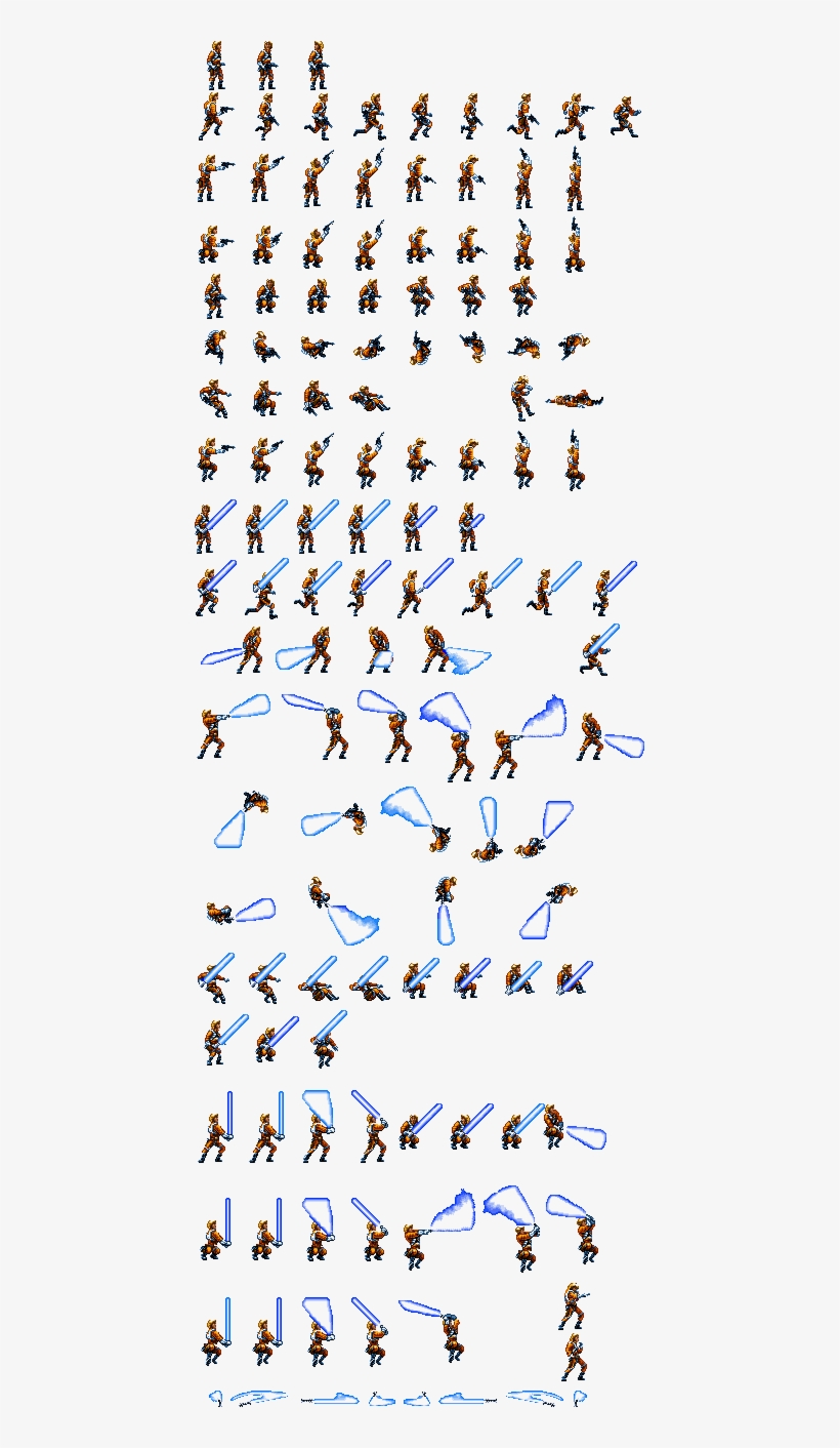 Download Luke Skywalker - Star Wars Sprite Sheet - HD Transparent PNG ...