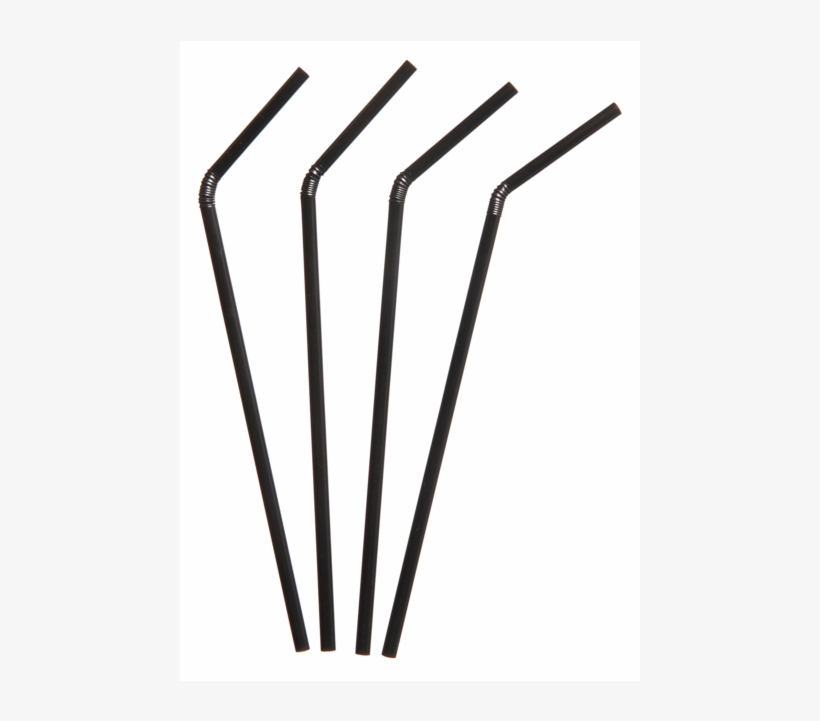 Drinking Straw, Bendy, Pp, 24cm, Black - Black Drinking Straws Png ...