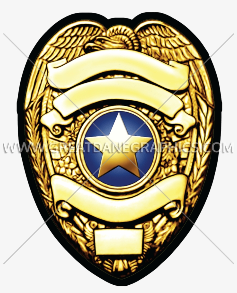 Svg Black And White Download Gold Police Production - Police Badge ...