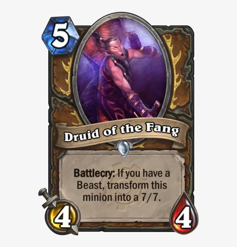 Druid Of The Fang - Hearthstone Card Transparent PNG - 567x811 - Free ...