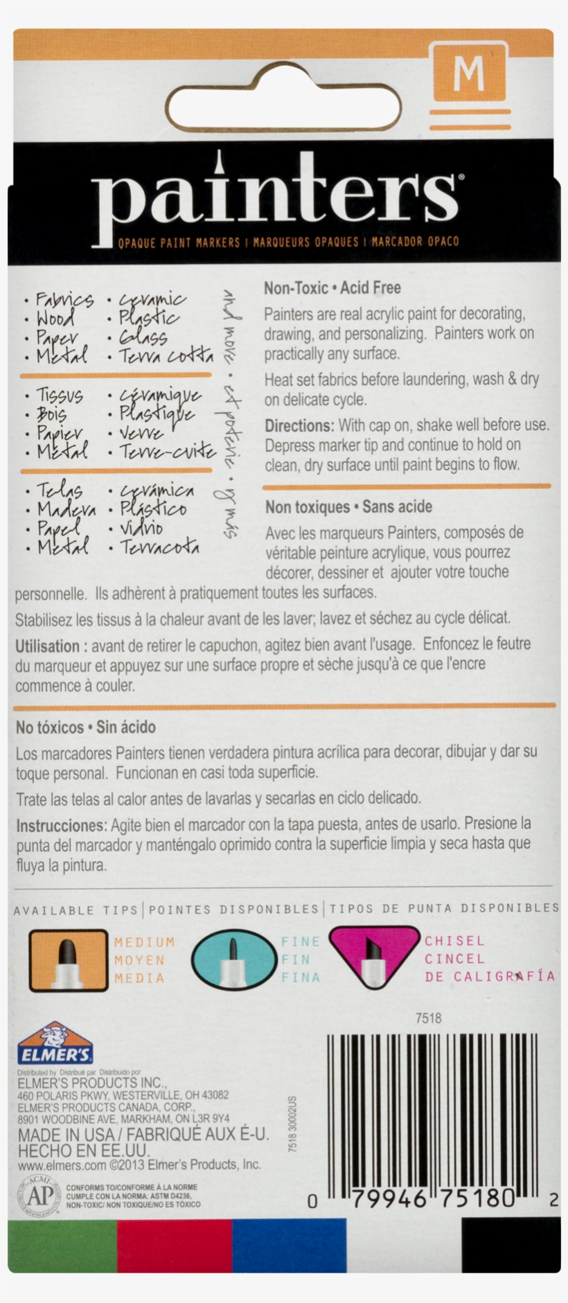 Elmer's Non-toxic Ac - Elmer's Painters Bright, Fine Transparent PNG ...