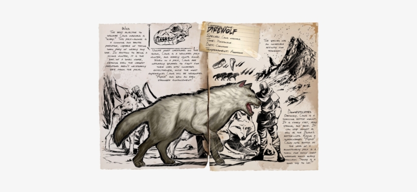 Survival Evolved Wiki - Ark Dire Wolf Dossier Transparent PNG - 480x319 ...