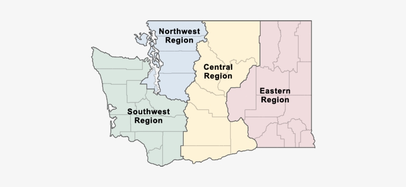 Download State Map Showing Ecology's Four Regions With Links ...