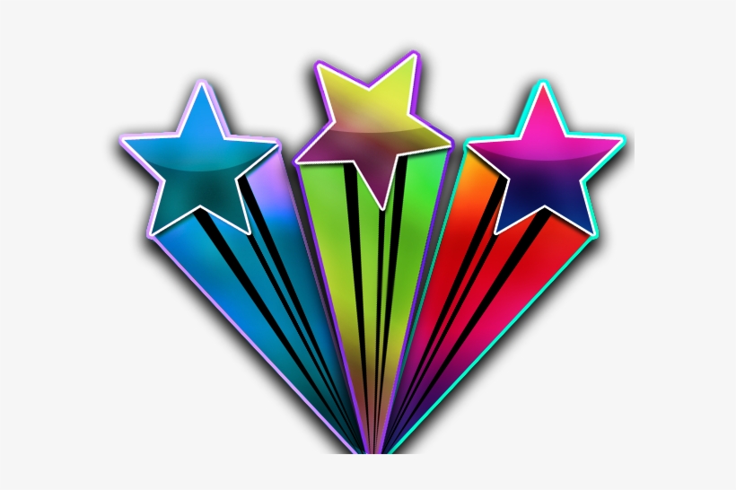 Cartoon Star - Colorful Star Design Transparent PNG - 594x466 - Free ...