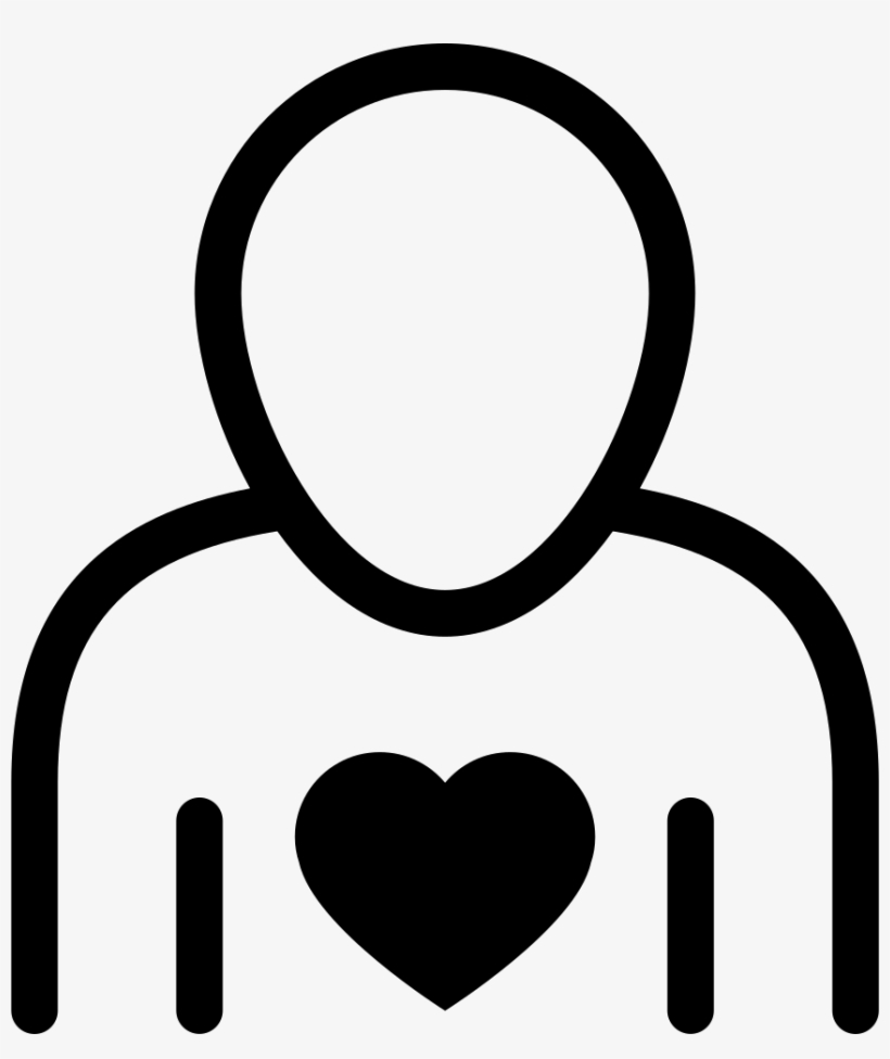 Human Outline With Heart Comments - Human Icon With A Heart Transparent ...